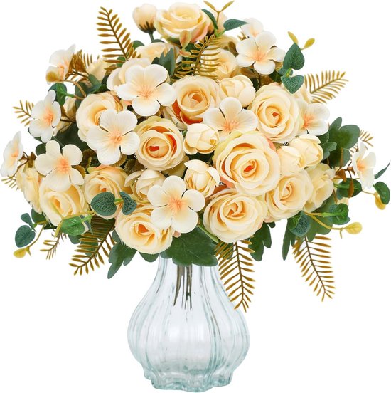 Kunstbloemen Bos Rozen Wit Nep Rozen Boeketten Voor Bruiloft Party ...