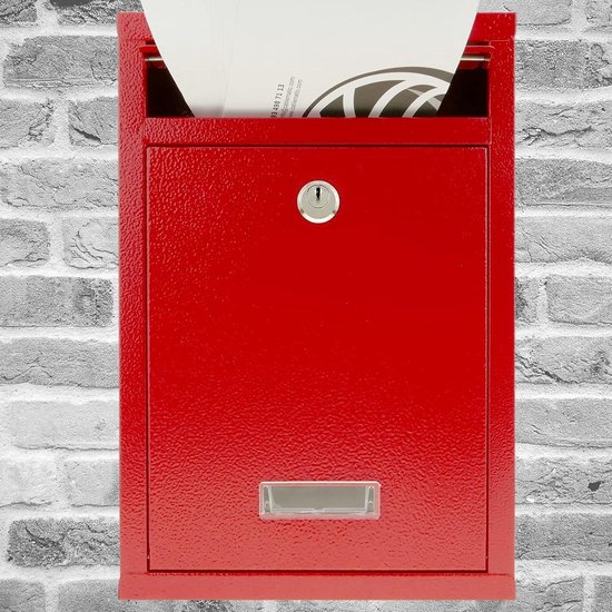 Brievenbus Metalen - brieven en rode post - 215 x 80 x 315 mm | bol