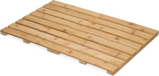 Badmat - Mat voor in de Badkamer 60-x-40-cm Bamboe Antislip Douchemat ...