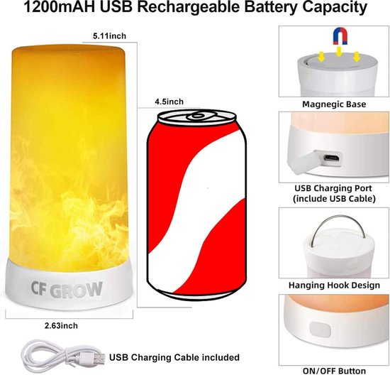 Led Kaarsen met Bewegende Vlam USB Oplaadbaar Waterdicht Dimbaar ...