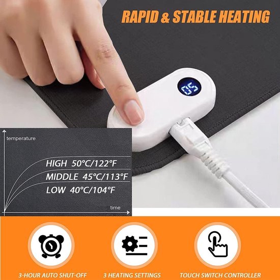 Verwarmde muismat - Automatisch uitschakelen - Bureaublad - 3 ...