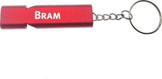 Sleutelhanger - Fluit - Met Naam - Bram - Rood - Veiligheid | bol