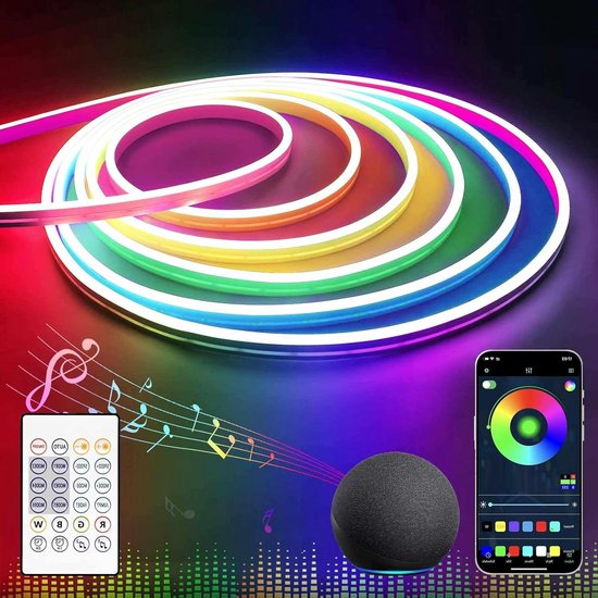 Led strip 3m RGB flexibel neonled met app-bediening - COB 120 leds/m ...