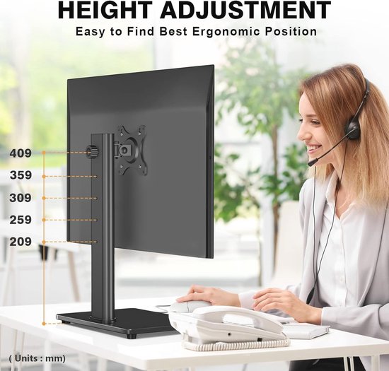 Vrijstaande Monitorstandaard voor 13-32 inch PC-schermen met Draaibare ...