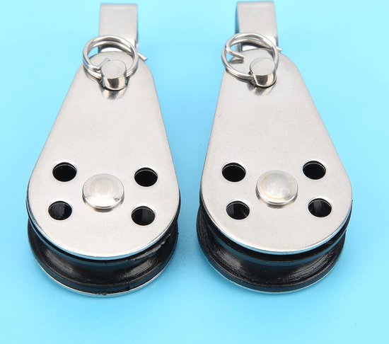 2 stks Rvs Nylon Katrollen Kleine Lifting Katrol voor Boot Zeilen ...