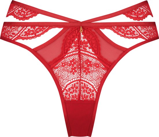 Hunkemöller Dames Lingerie String Merle - Rood - maat XS | bol