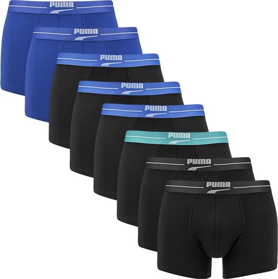 PUMA everyday 8P boxers stripe logo zwart & blauw - M | bol