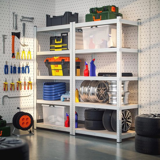 2x Stellingkast 180x90x40cm Schoonmaak Opbergrek 1750kg Met MDF Planken ...