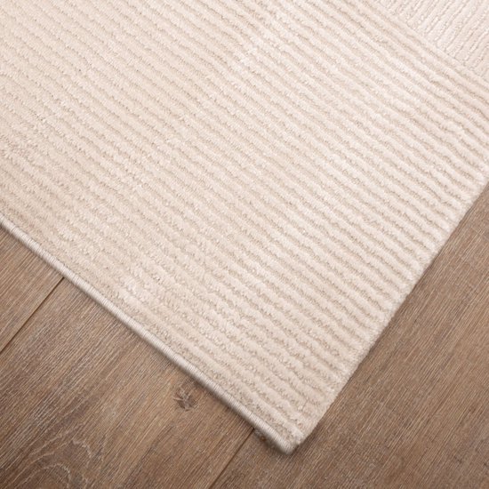 Crème Tapijt Kwalitatief Laagpolig Vloerkleed Koho Premium Touch 3D ...