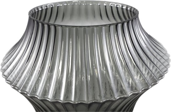 PTMD Yulaa Grey Solid Glass Vase Oblique Shape S | bol