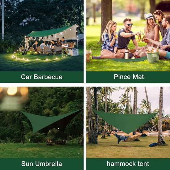 Tentzeil Regenvliegtentzeil 3-x-3-m-waterdicht met 8-haringen en 8 ...