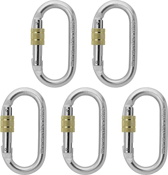 Carabiner screw closure steel oval - strong carabiner for outdoor ...