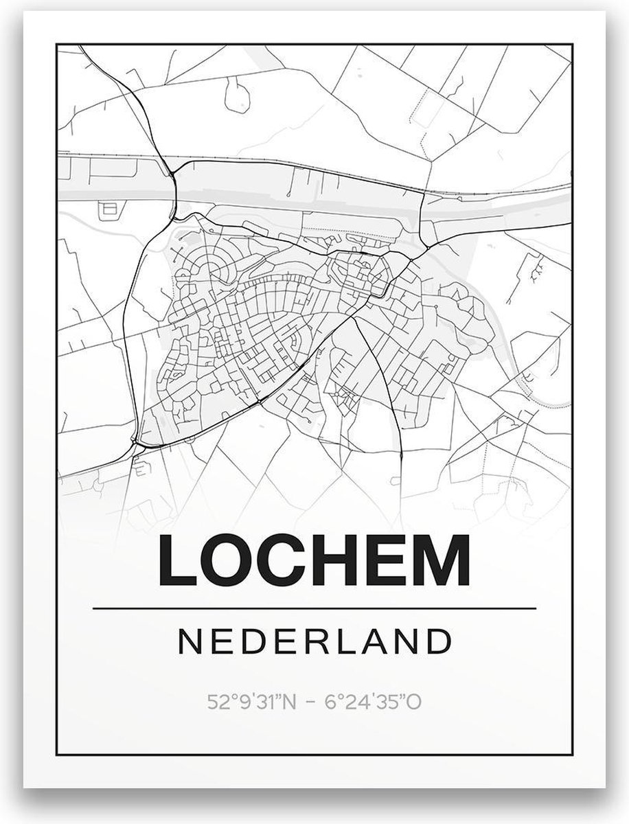 Poster/plattegrond LOCHEM - 30x40cm | bol.com