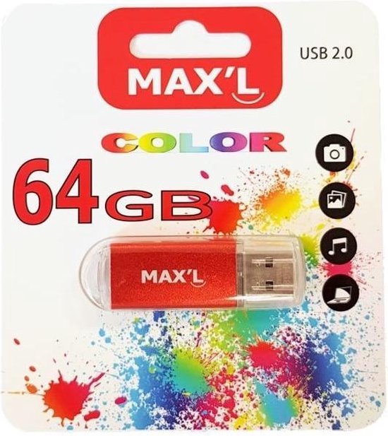 Maxell MAXL85405 USB flash drive 64 GB USB Type-A 2.0 Rood | bol