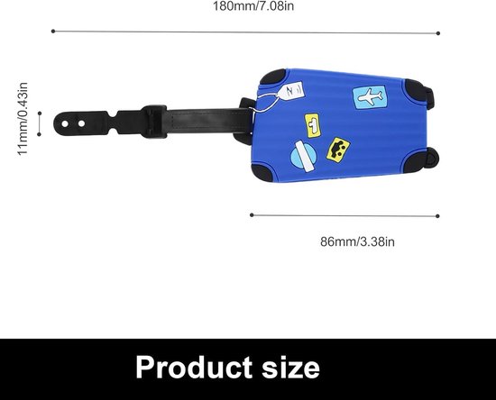 0XBIT Luggage Tag, Pack of 5 Silicone Luggage Tags, Suitcase Tag ...