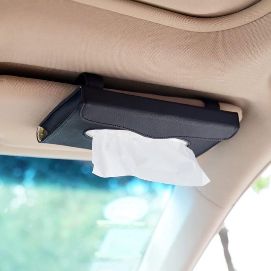 Autozonneklep tissuehouder, lederen auto tissuehouder, zonneklep ...
