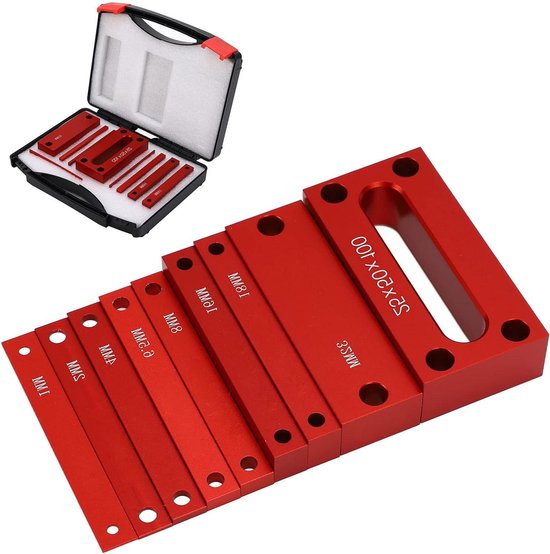 9-Piece Precision Aluminum Altimeter Blocks Set with Scale Storage Box ...