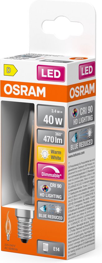 OSRAM Superstar dimbare LED lamp met bijzonder hoge kleurweergave (CRI9 ...