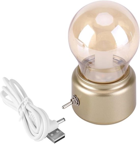 Oplaadbaar LED Nachtlampje - Moderne Retro USB Oplaadbaar - Tafellamp voor Slaapkamer... | bol