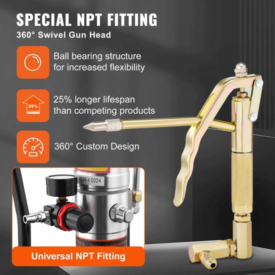 Vetspuit - Vetpomp - 50:1 Drukverhouding - Luchtbediend - Vetspuit ...