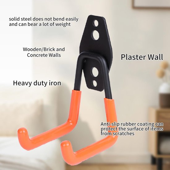 JGS ® Set van 12 Sterke Muurhaken voor Gereedschap en Fietsen met ...