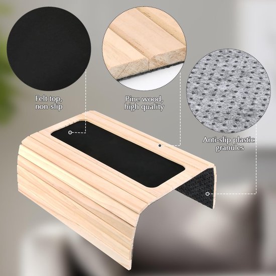 Inovra ® Flexibele Houten Bankleuning Tafelschaal voor Drankjes, Snacks ...