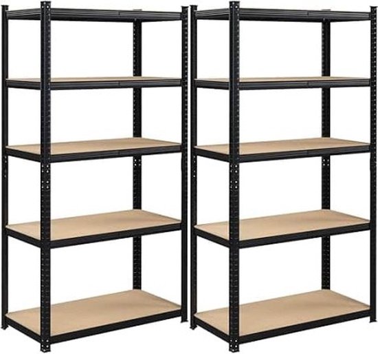 Opslagrekken, zware rekken, set van 2, kelderrekken, 200 x 100 x 50 cm ...