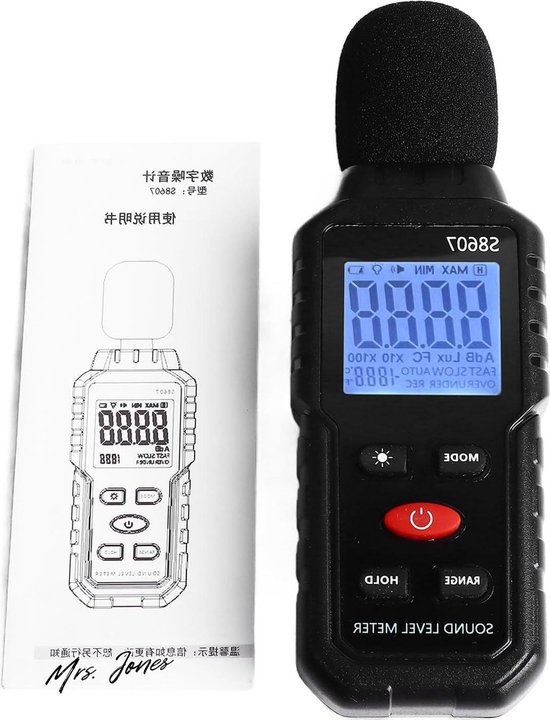 Mrs. Jones Geluid Decibel Meter Digitale LCD Display Verlicht Scherm ...