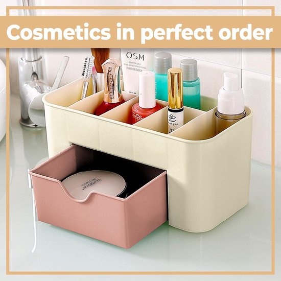 Organizer with Drawer and Six Compartments for Makeup Storage ...