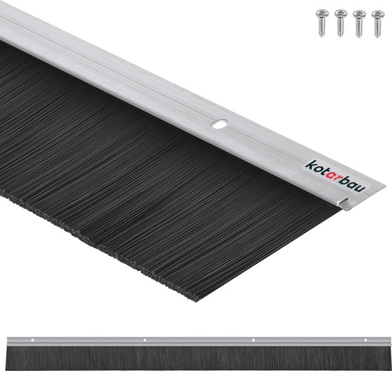 Tochtstrip voor deuren 100 cm x 60 mm - Aluminium Deurafdichting met ...