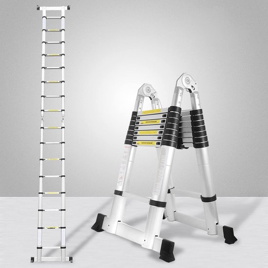 Telescopische Aluminium Ladder 5 Meter - Uitschuifbare Ladder voor ...