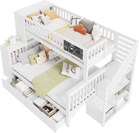 Merax Huisbed Kinderbed - Etagenbed met Graffiti-Bord ...