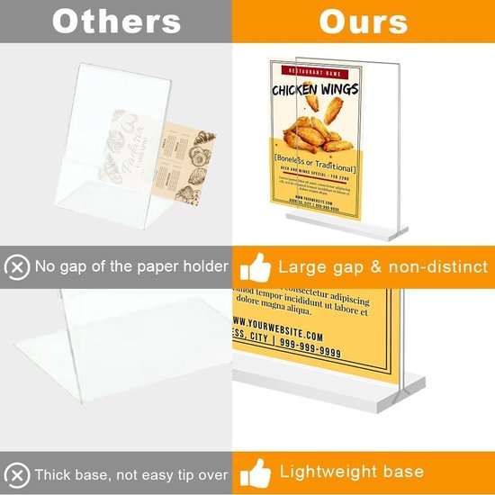 5 Pieces A4 Double-Sided Acrylic Display Stand - Vertical Table Stand ...