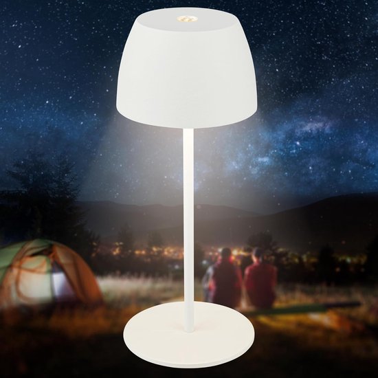 Mini LED Tafellamp Draadloos - Dimbaar - Decoratieve Lamp - Wit - 8x20 ...
