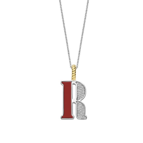 TI SENTO Dames Hanger - 925 zilver - Letter R - Rood - 6840CR_R | bol