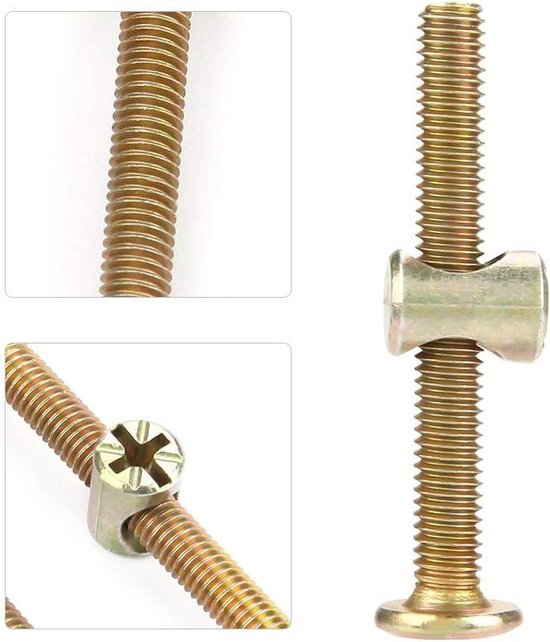 M6 Bout Koolstofstaal 50mm Meubels Schroeven - 10 Stuks met 6mm Vat ...
