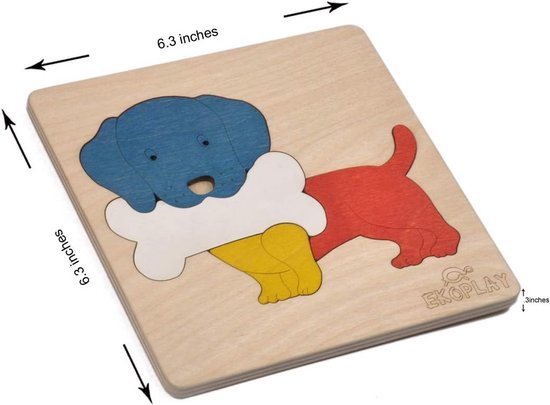 Houten Jigsaw Puzzels voor Peuters en Kleuters - 4 Delig Dieren ...