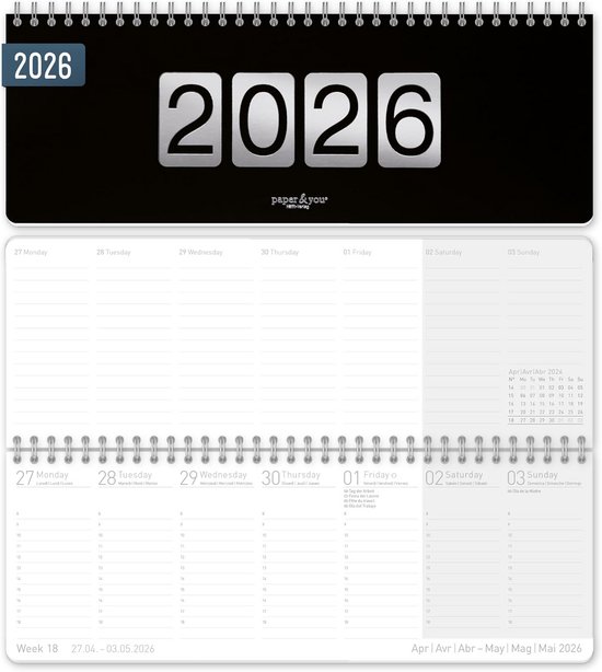 Weekkalender 2026 Bureaukalender Liggend Jaaroverzicht Duurzaam | bol
