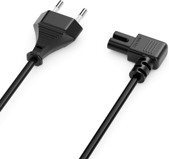 1m Stroomkabel C13 Eurostekker naar C7 Rechte Hoek (90°) - Universele ...