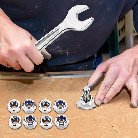 Roestvrijstalen Zelfborgende Moeren M6 DIN 985 (50 stuks) Borgmoeren ...