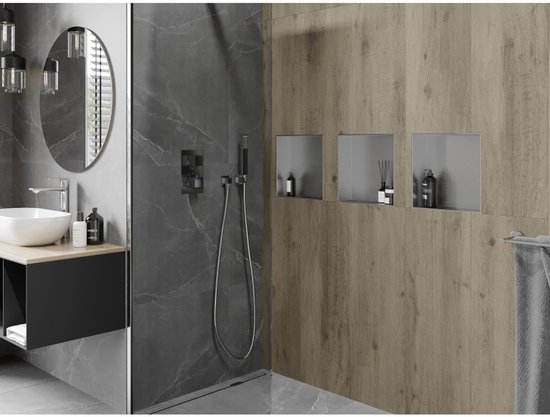 Mexen X-Wall-NR wandplank zonder flens 30 x 30 , inox - 1911303010 | bol