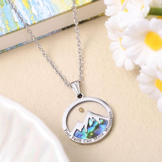 Ronde Berg Hanger Ketting met Inspirerende Motivatiekaart ...