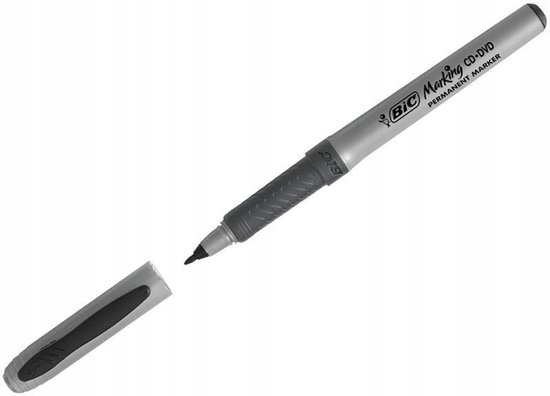 BIC CD Marker Zwart - Permanent, Grip, 2mm Punt | bol