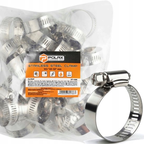 RVS Slangklem 20-32 mm - 25 st | bol
