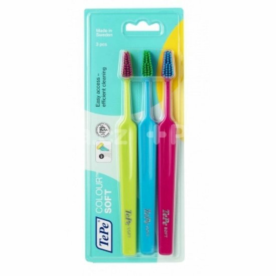 TePe Tandenborstel Colour Soft 3-pack - 3 x 3 stuks ...