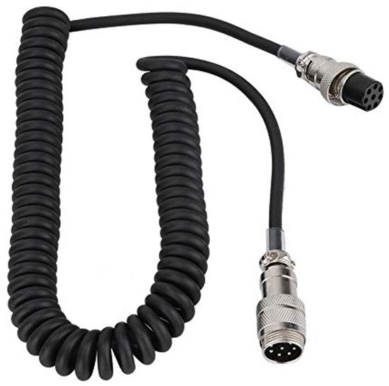 8-Pin Audio Speaker Kabel - Coiled Microfoon Adapter - Male/Female ...