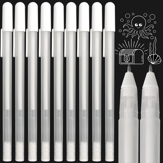 Gel Pens Wit met Puntmaten: 0.8mm - Witte Gelpen - Witte Markerpennen ...