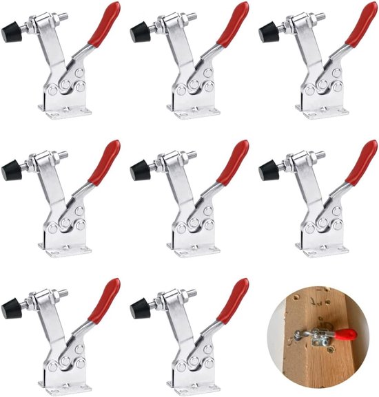 8pcs Toggle Clamp Non Slip Red Horizontal Clamp with 180lbs Holding ...