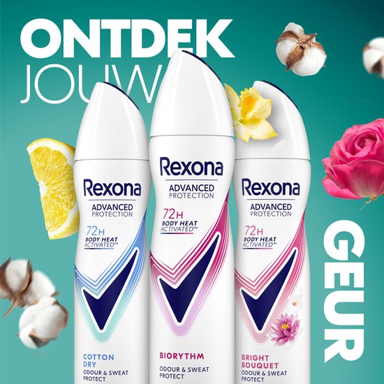 10 x Rexona Deodorant Spray Advanced Protection Ultra Dry Biorythm 150 ...