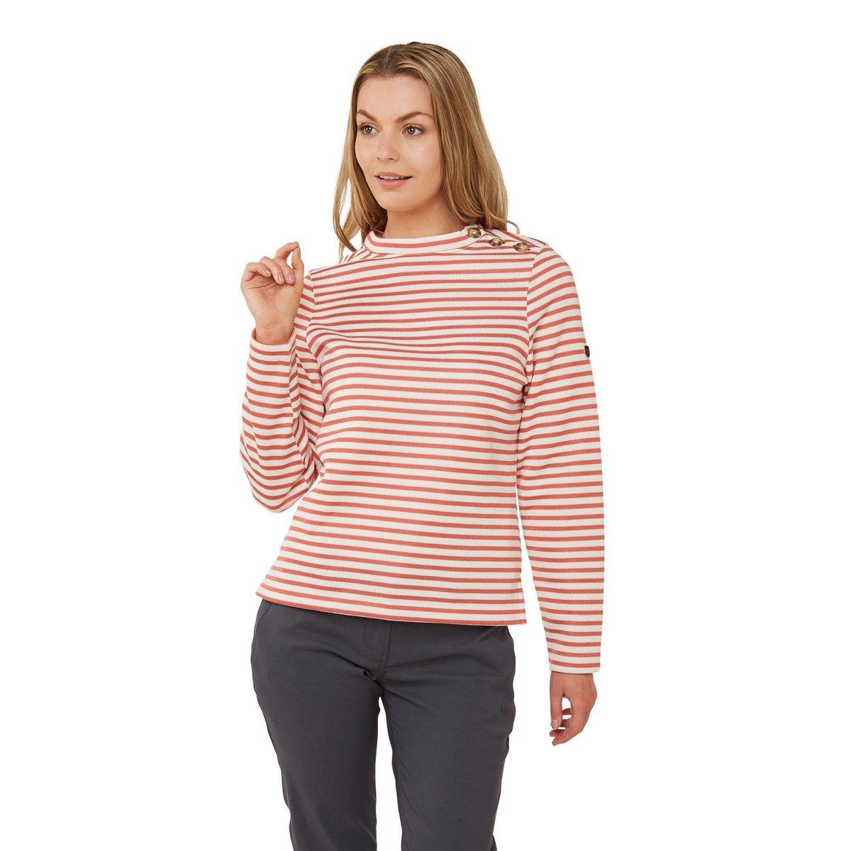 Craghoppers Sweater Balmoral Ladies Polyester Rose / blanc Taille 42 ...
